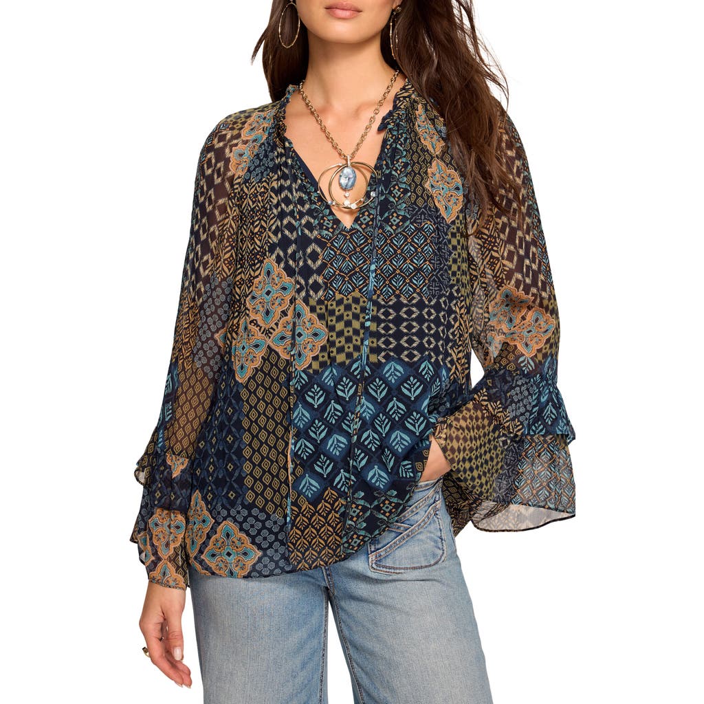 RAMY BROOK Ramy Brook Anya Patchwork Print Flowy Blouse